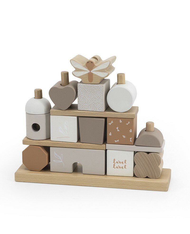 Label-Label - Haus der Stapelblöcke - Nougat / Personalisierbares Hol ...